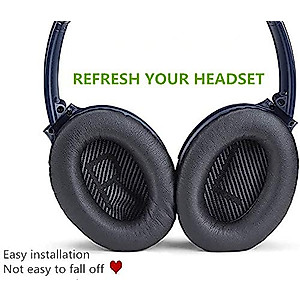 QC45 Replacement Ear Pad Cushions Compatible with Bose QuietComfort 15 QC15 QC25 QC35 QC35II QC45 AE2 AE2i AE2W SoundTrue SoundLink Headphones(Black)