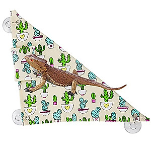 2 Pack Reptile Hammock with Small Pillow Swing Hanging Bed Lounger Ladder with Adhesive Hooks and Suction Hook for Lizard Leopard Gecko Bearded Dragon
