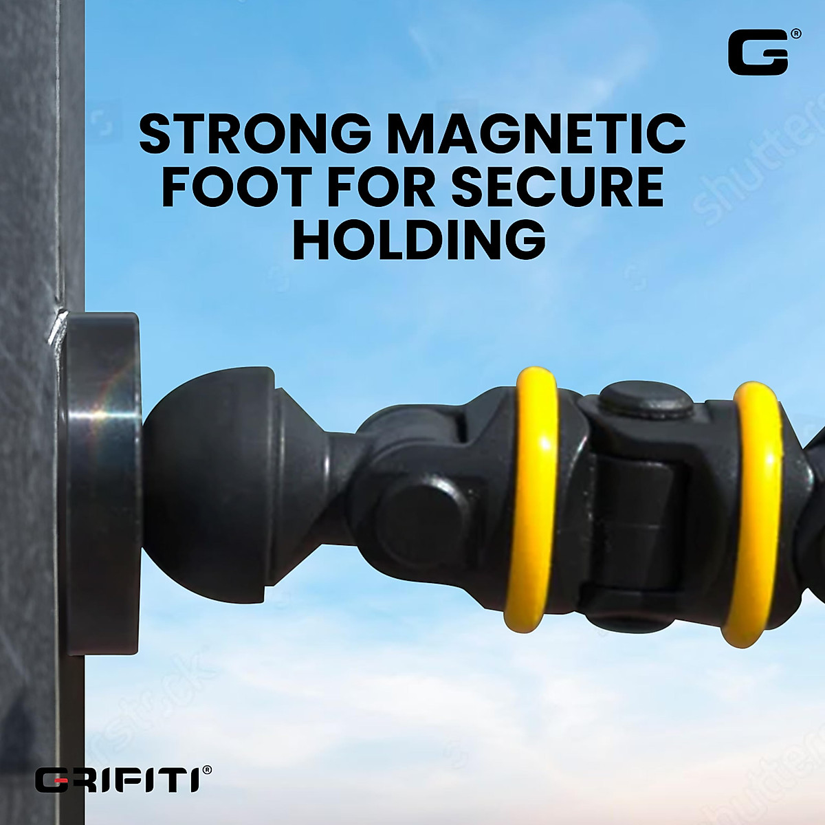 GRIFITI Nootle Recon 5 Flex Arm Leg Magnetic Foot Mini Ball Head Camera Mount Stand Magnetic Foot 6 Inch Flexible Mini Ball Head Attaches to Steel or Other Magnet Surfaces