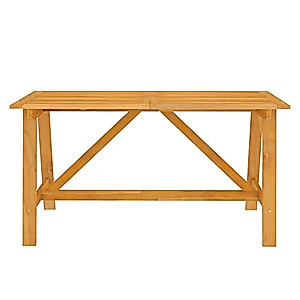 Camerina 7 Piece Patio Dining Set Outdoor Dining Table Set Patio Table and Chairs Set Outdoor Patio Dining Set Solid Acacia Wood 3087125