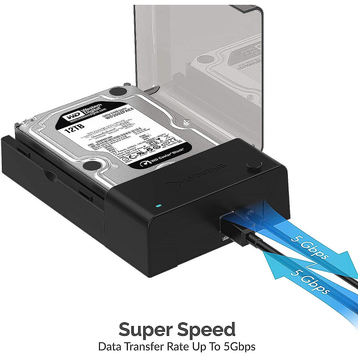 USB 3.0 Extension Cable A Male to A Female [Black] 3 Feet+ USB 3.0 to SATA External Hard Drive Lay Flat Docking Station for 2.5 or 3.5in HDD, SSD