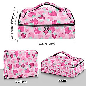 Kcldeci Insulated Thermal Food Carrier Insulated Casserole Carrier for Hot or Cold Food,Cupcake with Candle Insulated Tote Bag for Potluck Cookouts Parties Picnic,Lasagna Lugger