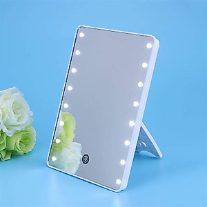 FQYYDD Illuminated Makeup Mirror 16Led Desktop Makeup Mirror Touch Screen Adjustable