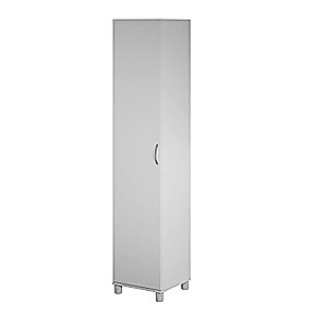 Pemberly Row Transitional 16" Utility Storage Cabinet in Dove Gray