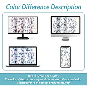 DriftAway Jasmine Watercolor Branch Botanical Thermal Insulated Energy Saving Window Curtain Valance for Living Room Bedroom Kitchen 2 Layers 52 Inch by 18 Inch Plus 2 Inch Header Multi 1 Pack