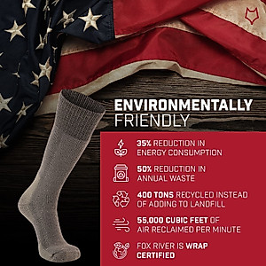 Fox River Standard Cold Weather Boot Heavyweight Military Mid-Calf Socks, Foliage Green, Large