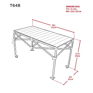 Rio Gear 48" x 25" Outdoor Camping Aluminum Roll Top Table