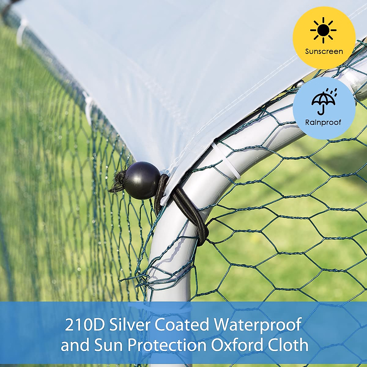 Giantex 26ft Large Metal Chicken Coop, Walk-in Chicken Coops Run House Shade Cage, Waterproof and Sun Protection Cover for Outdoor Backyard Farm, Hen Run House Poultry Habitat (10 x 26 ft, Spire)