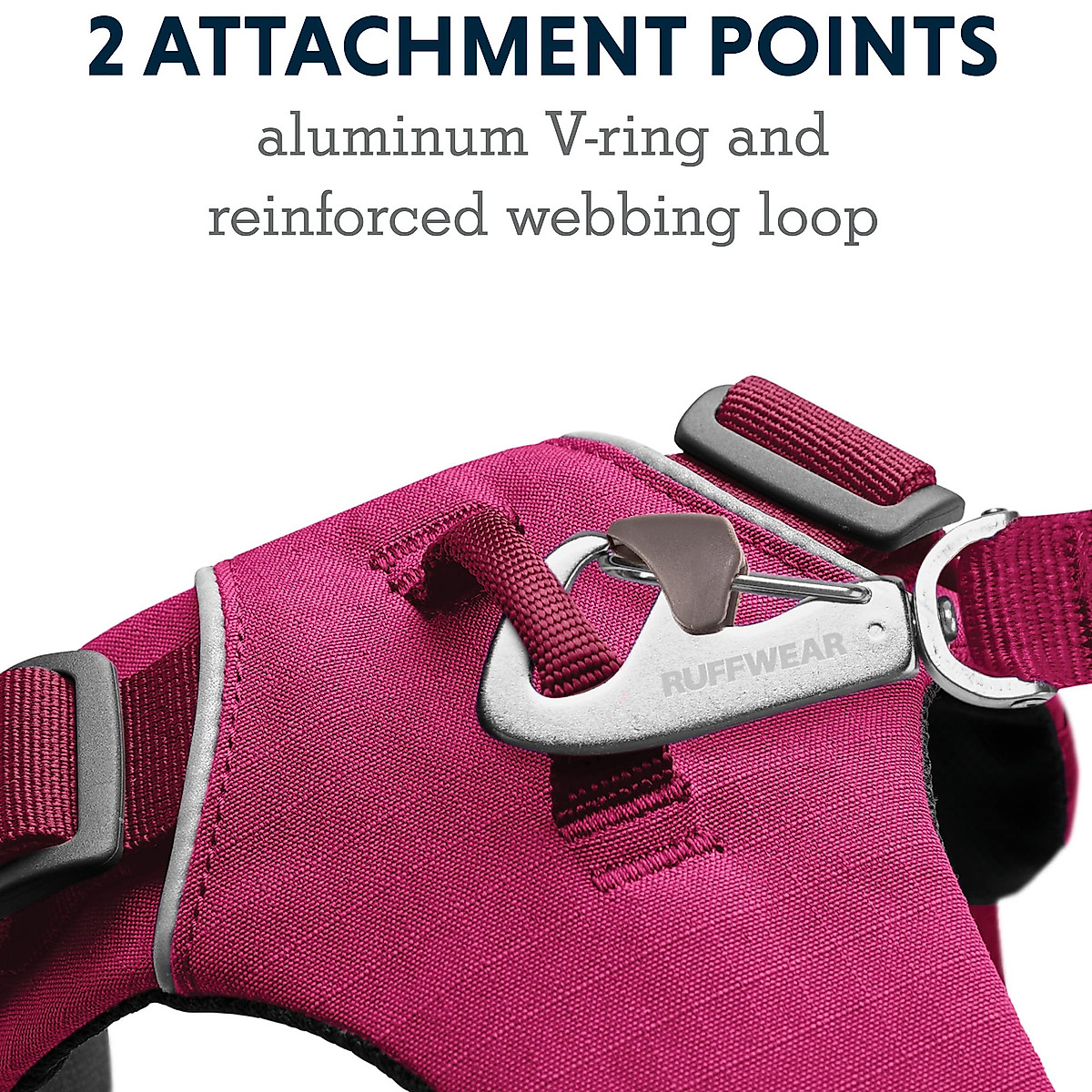 Ruffwear, Front Range Dog Harness, Reflective and Padded Harness for Training and Everyday, Hibiscus Pink, Medium