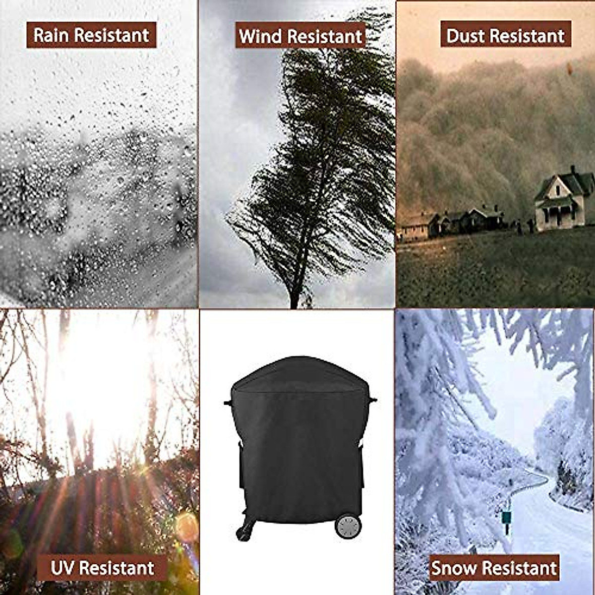 Uniflasy 7113 Grill Cover for Weber Q100 Q1000 Q1200 Q200 Q2000 Q2200 Series, Fit Weber 50060001 51060001 54060001 Liquid Propane Grill, Compatiable with Weber 7113, Waterproof, Fade Resistant