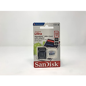 SanDisk Ultra 32GB MicroSDHC Class 10 UHS Memory Card Speed Up To 30MB/s With Adapter - SDSDQUA-032G-U46A [Old Version]
