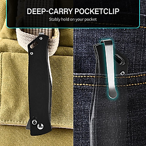 Cohesion Pocket Knife for Men and Women, EDC Knife with Pocket Clip, Folding Knife Utility Knife for Outdoor Camping Hiking