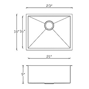 Dowell Undermount Single Bowl Stainless Steel Kitchen Sink Handcrafted Series (18 Gauge 6002 2318C)