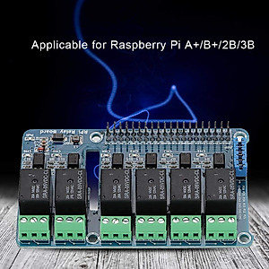 Relay Expansion Board, 6 Channel RPi Relay Module Expansion Board for Pi A+/B+/2B/3B, Optocoupler Module Relay