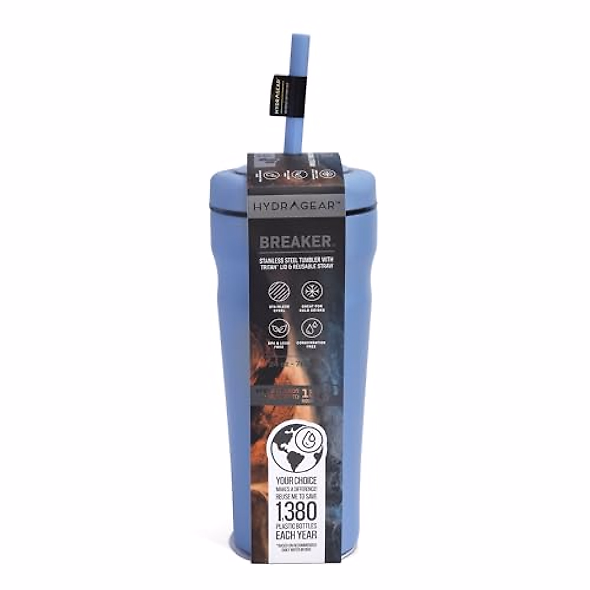 Hydragear Breaker Stainless Steel Tumbler with Tritan Lid and Reusable Straw - 24 Oz - Denim