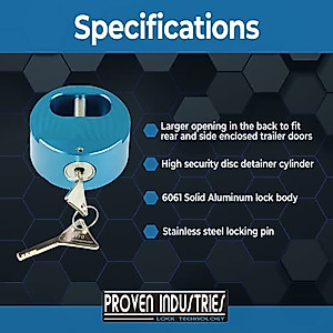 Proven Industries Model 400XL Puck-Lock Set, Made in The USA, Pack of 3, (Blue)