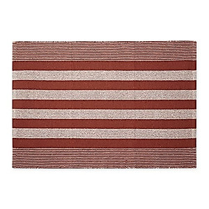 DII Woven Rag Rug Collection Recycled Yarn Cabana Stripe, 2x3', Cinnamon