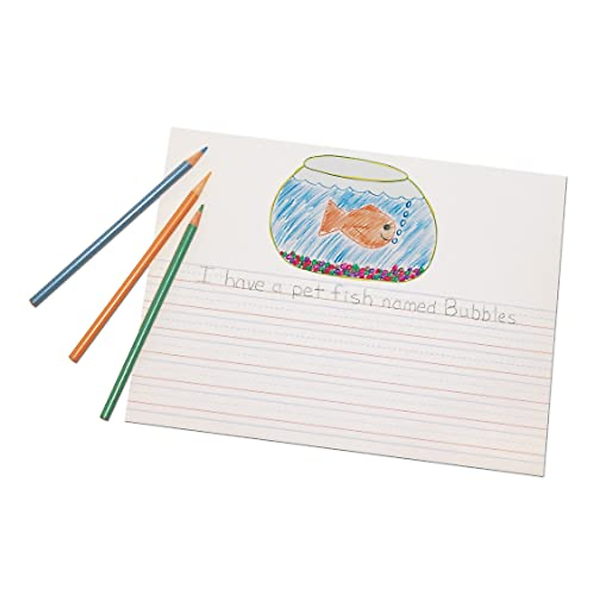 Pacon Multi-Program Picture Story Paper, 12"X9", D'Nealian (1, 2 & 3) and Zaner-Bloser (2&3), 500 Sheets, White