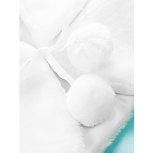 Blulu Girls Faux Fur Bolero Princess Shawl Wraps Girls Shrug Coat Jacket Flower Cape Wedding Party Dress