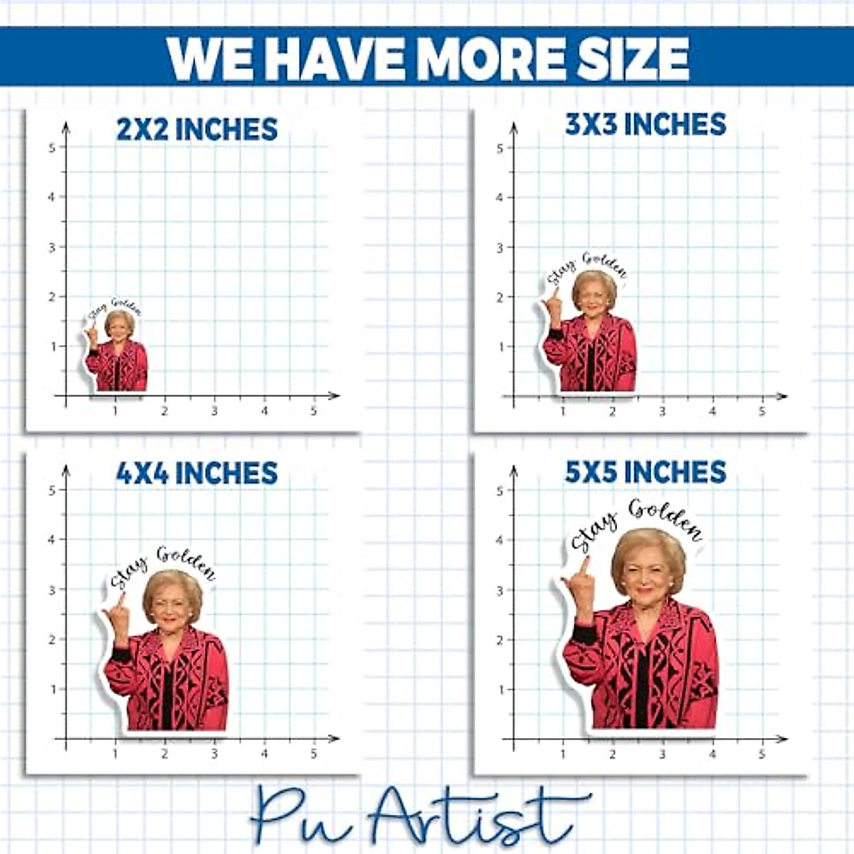 Betty White Stay Golden Red Waterproof Sticker Stay Golden Fuck You Funny Adult Vinyl Stickers 80s Vintage Adult Sticker Gifts For Her for Car Laptop Phone Water Bottle Guitar Helmet Gift Idea