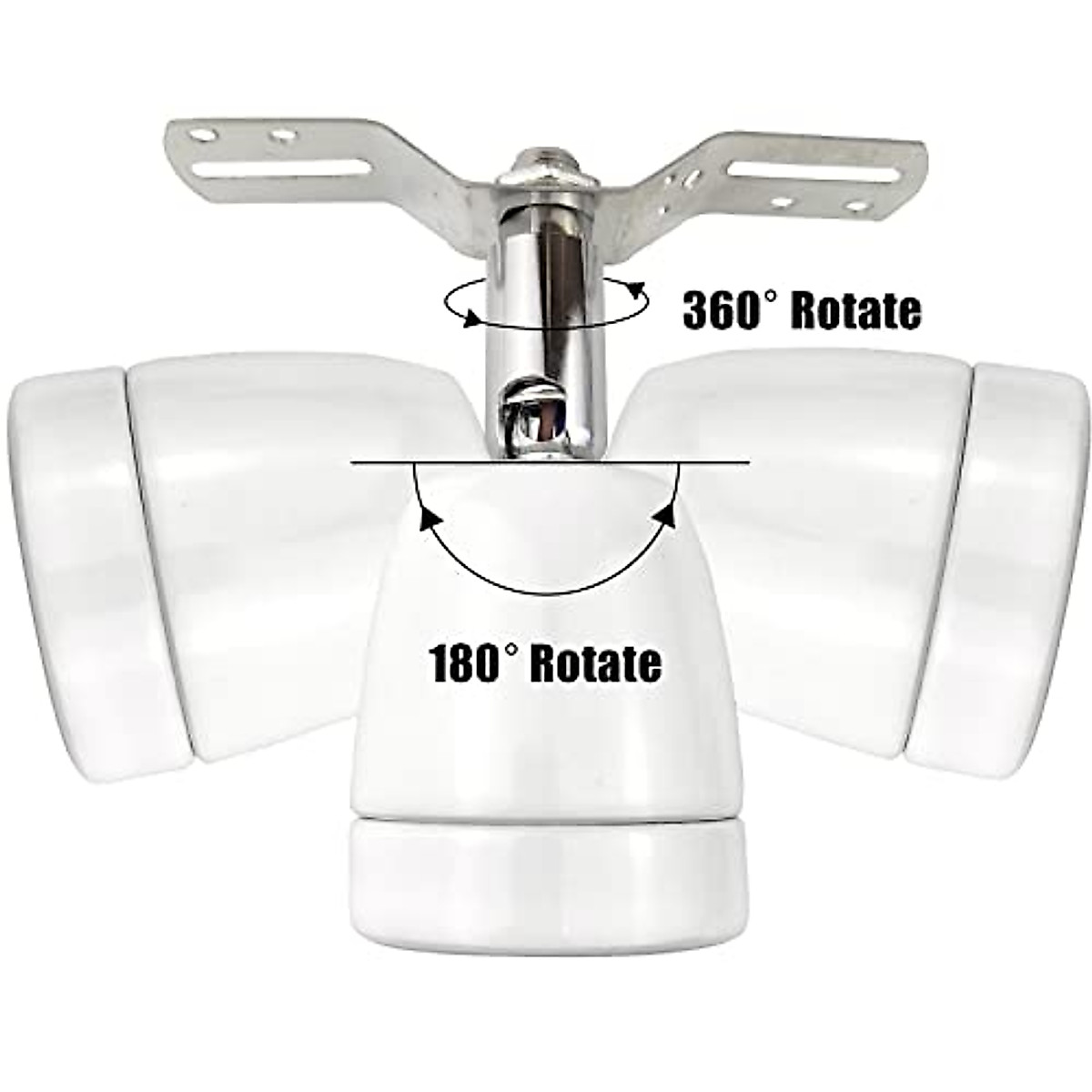 Flylin Reptile Ceramic Heat Lamp Holder, 300W Reptile Lamp Socket 360° Rating Heat Light Holder Kit E27 Socket for Lizard Turtle Snake Aquarium (no Bulb Included, White)