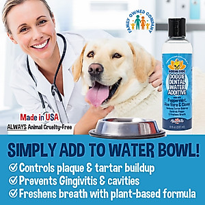 Bodhi Dog Peppermint Dental Dog Water Additive | Dental Water Additive for Dogs & Pets | Teeth, Breath & Healthy Gums | Freshens Breath & Reduces Tartar Build Up | Oral Care Cleaner | Made in USA, 8oz