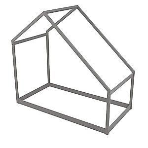 Bellemave Montessori Bed for Toddlers, Twin House Beds for Kids, Wood Floor Bed Frame Bedroom Furniture for Girls Boys, Spring Needed, Gray