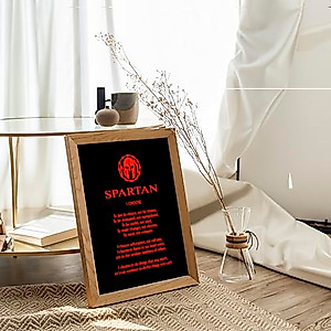 Spartan Code Affirmations- Motivational Quotes Wall Art Decor, Black & Red Gloss Warrior Inspirational Print for Home Decor, Gym Decor, Office Decor. Unframed- 8x10"