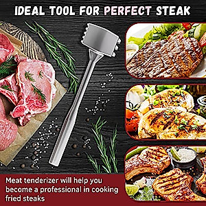 Meat Tenderizer 1 pcs - Aluminium Meat Mallet - Dual-Sided Meat Tenderizer Tool Kitchen Meat Pounder Home Meat Hammer for Tenderizing Ice Steak - Stainless Veal & Chicken Safe Meat Beater 1309479