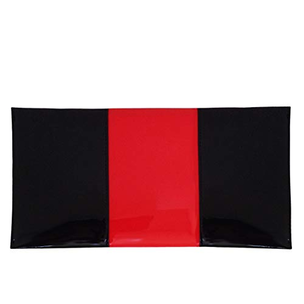 JNB Patent Color Block Envelop Clutch, Red/Black
