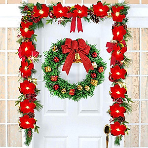 Parrot Mini Drones Refurbished Christmas Door Merry Party Wall Decoration Bell Small Garland Wreath Baby Bed Bell Rattle 4 Pro Plus Drone (Green, One Size)