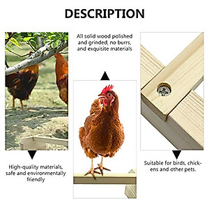 POPETPOP 2pcs Chicken Perch Wooden Roosting Bar for Coop and Brooder Bird Perch for Large Bird Baby Chicks Pollos Gallinas Polluelos Parrots
