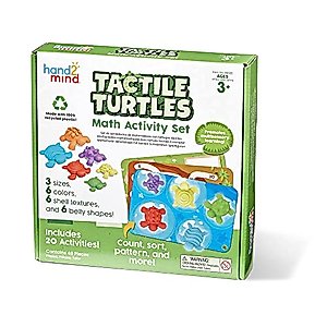 hand2mind Tactile Turtles Math Activity Set, Toddler Numbers and Counting, Math Counters for Kids, Color Sorting Toys, Sensory Turtle Game, Preschool Learning Activities, Montessori Math Materials