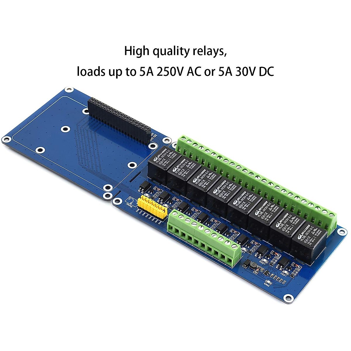 8 Channel Relay Module Board for Raspberry Pi 4B/3B+/3B/2B/A+/B+/Zero,Jetson Nano 8-CH Relays Loads up to 5A 250V AC or 5A 30V DC