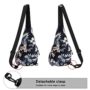 KAMO Floral Crossbody Sling Bag Small Sling Backpack Travel Hiking Chest Bag