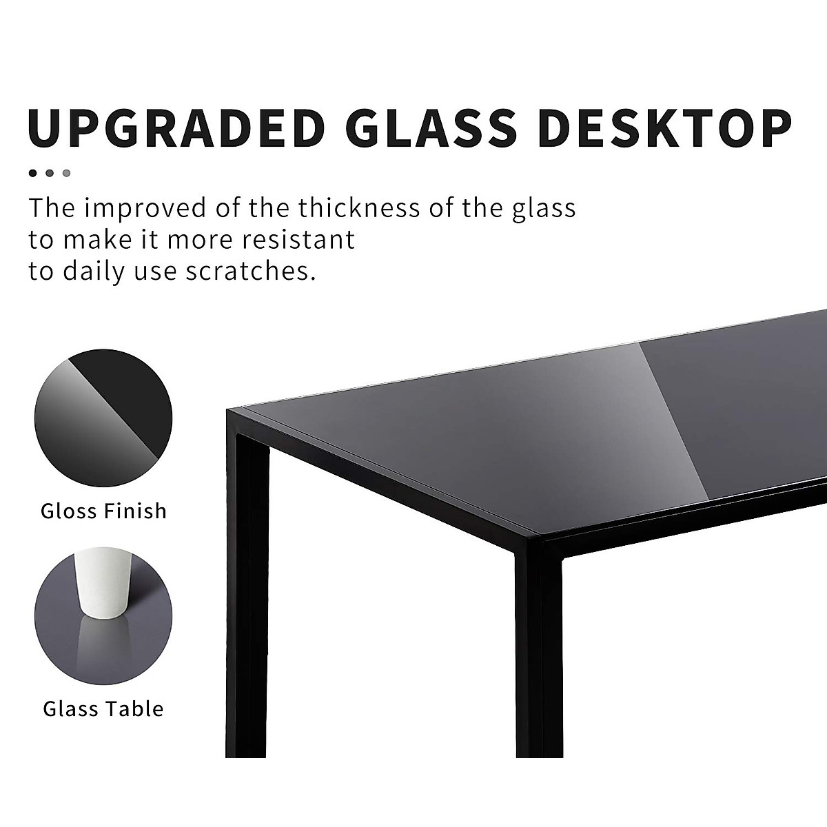 HCY Dining Table Set Dinning Chairs Set of 4 with Table Kitchen Dining Table Set for Small Spaces Home Furniture Dinette Set Rectangular Table, Black