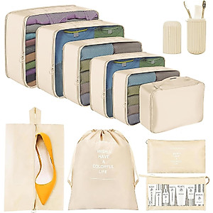 Packing Cubes for Suitcase Travel, 𝟏𝟏 𝐒𝐞𝐭 Lightweight Travel Essential Luggage Organizer Bags Set, Travel Bags Packing Cubes for Travel Accessories Cosmetics Toiletries Storage Bags