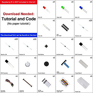Freenove Basic Starter Kit for Raspberry Pi 5 4 B 3 B+ 400 Zero 2 W, 383-Page Detailed Tutorial, Python C Java Scratch Processing Code, 146 Items, 48 Projects (Raspberry Pi NOT Included)