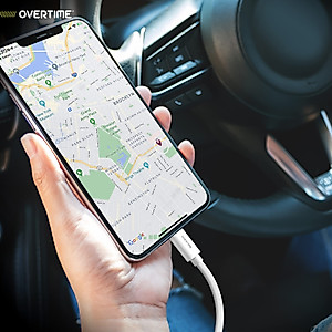 Overtime iPhone Lightning Cable, MFI Certified, Portable & Smart USB-C to Lightning Charging Cable, Fast Apple Charging Cord, 6ft iPhone Charger Cord Compatible with iPhone | iPad | iPod - White