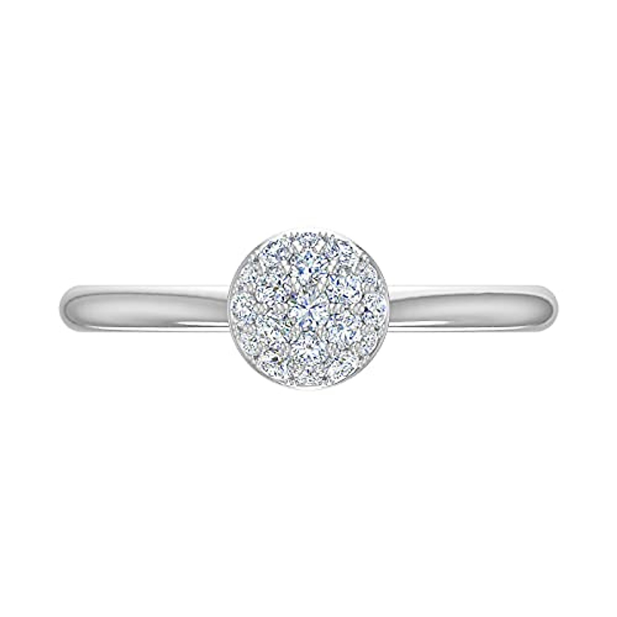 FINEROCK 1/4 Carat Prong Set Diamond Cluster Ring Band in 14K White Gold (Ring Size 7)