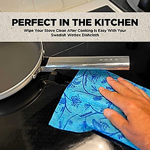 Wettex The Original 10 Pack Swedish Dishcloth for Kitchen - Eco Friendly Reusable Paper Towels - Assorted Dish Cloths for Washing Dishes