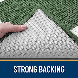 OLANLY Indoor Door Mat, 32x20, Non-Slip Absorbent Resist Dirt Entrance Mat, Washable Low-Profile Inside Entry Doormats for Entryway, Green