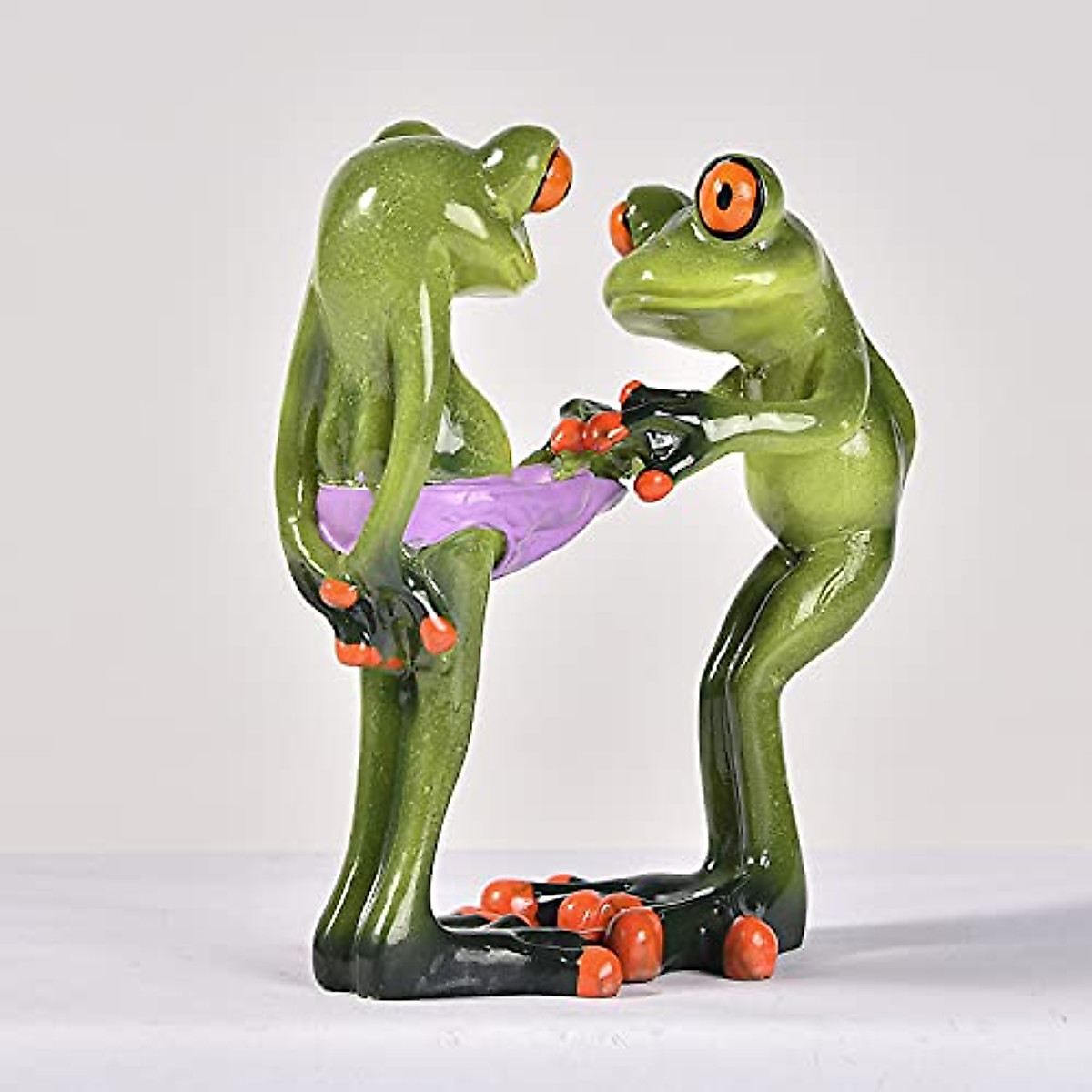 Sungmor Novelty Frog Figurines Collectibles Frog Statues, Miniature Frog Sculptures Home Decor,Funny Frog Statues for Yard and Garden, Resin Frog Ornament for Home Desk Decoration