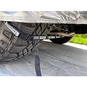 Tecoom Heavy Duty Multiple Layers Car Cover All Weather Waterproof Windproof Reflective Snow Sun Rain Protective Outdoor with Buckles and Belt Fit 191-200 Inches Sedan