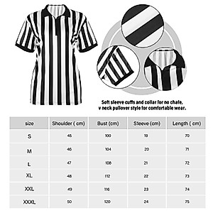 Women Referee Costume Black and White Stripe Ref Shirt Jersey Shorts Referee Hat for Carnival Party Halloween Cosplay Party (XX-Large)