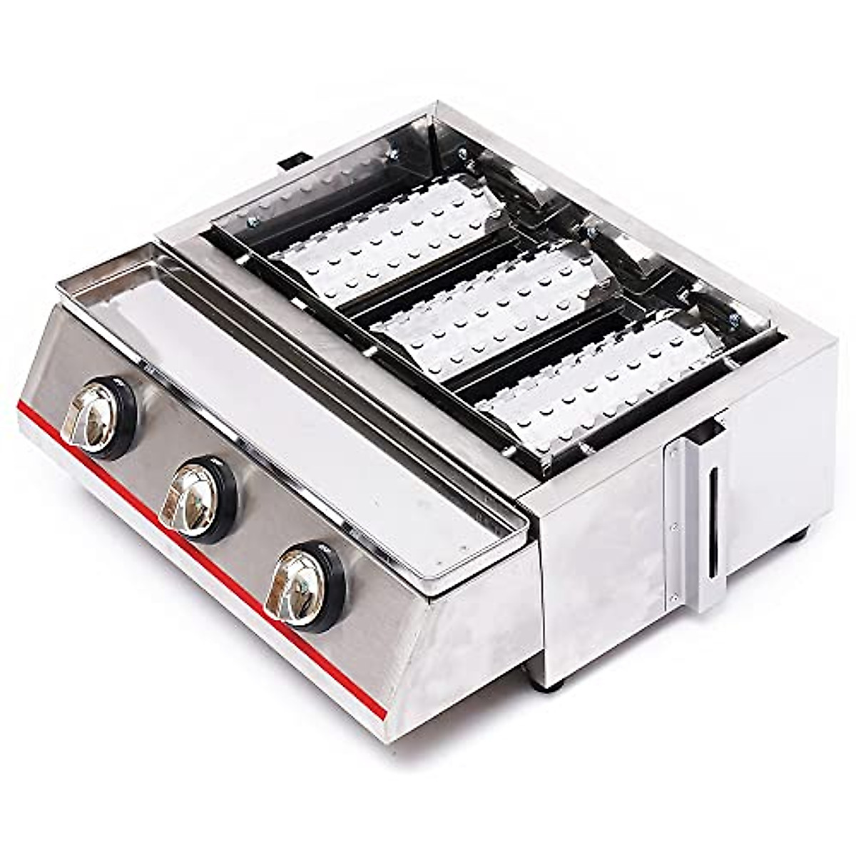 Portable Grill 3-Burner Tabletop Propane Gas Grill 18'' x 10'' Outdoor Camping Cooking Grill Table Top Propane Gas BBQ Patio Garden Picnic Backyard Barbecue Grill