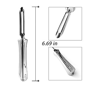 Vegetable Peeler, Stainless Steel Rotary Peeler for Potatoes Carrots Apples Pears (Set of 3) By Lechay