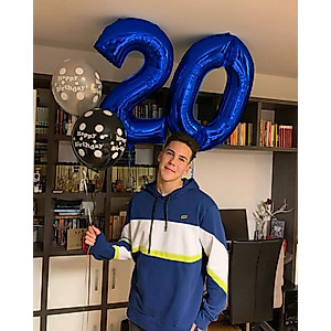 Lovoir 40 Inch Navy Blue Number 4 Balloon Large Size Jumbo Digit Mylar Foil Helium Dark Blue Balloons for Birthday Party Celebration Decorations Graduations Anniversary Baby Shower Photo Shoot