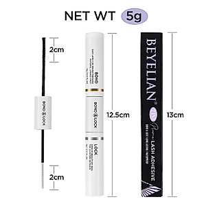 BEYELIAN Lash Bond and Seal, Cluster Lash Glue for Individual Cluster Lashes DIY Eyelash Extensions Latex Free Aftercare Sealant with Mascara Wand Super Strong Hold 72 Hours