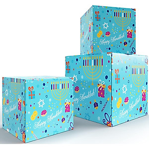The Dreidel Company Happy Hanukkah Gift-Wrap Chanukah 17.5" in. X 180" in. Each (Happy Hanukkah 4 Roll Variety Pack)